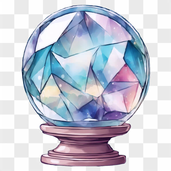 Download Elegant Crystal Ball with Colorful Facets Cartoons Online ...