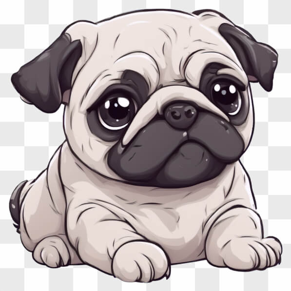 Download Cute Animated Pug Puppy Cartoons Online - Creative Fabrica