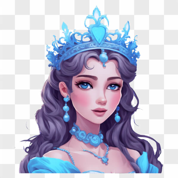 Descarga Mujer Elegante con Corona Azul Cartoons En Línea - Creative ...