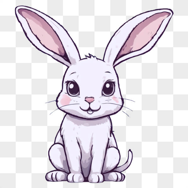 Download Cute Cartoon White Rabbit Cartoons Online - Creative Fabrica