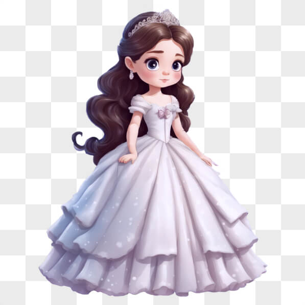 Download Animated Princess in White Gown Cartoons Online - Creative Fabrica