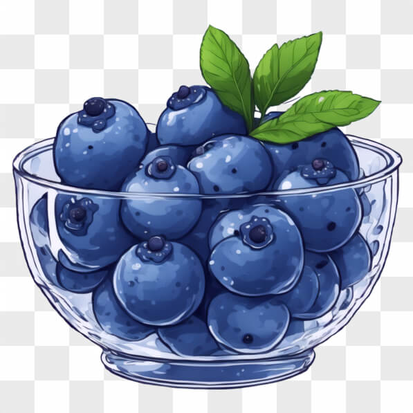 Download Bowl of Fresh Blueberries Cartoons Online - Creative Fabrica