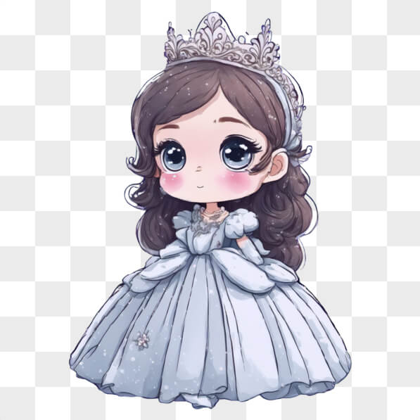 Descarga Personaje de Princesa Chibi en Vestido Azul Cartoons En Línea ...