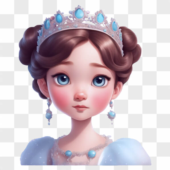 Download Illustrated Princess Character with Tiara and Jewelry Cartoons ...