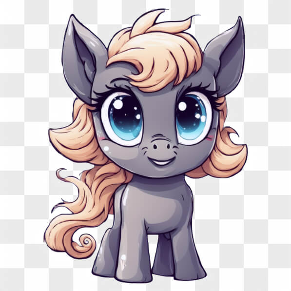 Download Adorable Cartoon Pony with Blue Eyes and Blonde Mane Cartoons ...