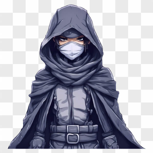 Download Stylized Mysterious Character in Dark Cloak and Mask Cartoons ...