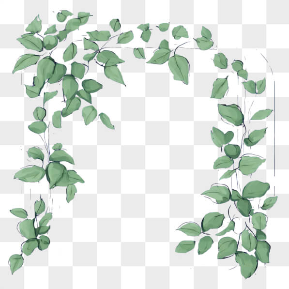 Download Decorative Green Leaves Frame Cartoons Online - Creative Fabrica