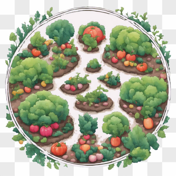 Download Weelderige Groentetuin met Diverse Groenten Cartoons online op ...