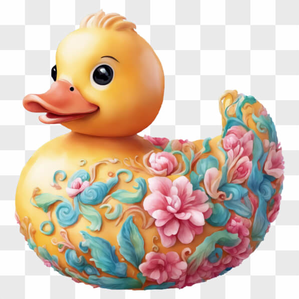 Download Artistic Floral Rubber Duck Cartoons Online - Creative Fabrica