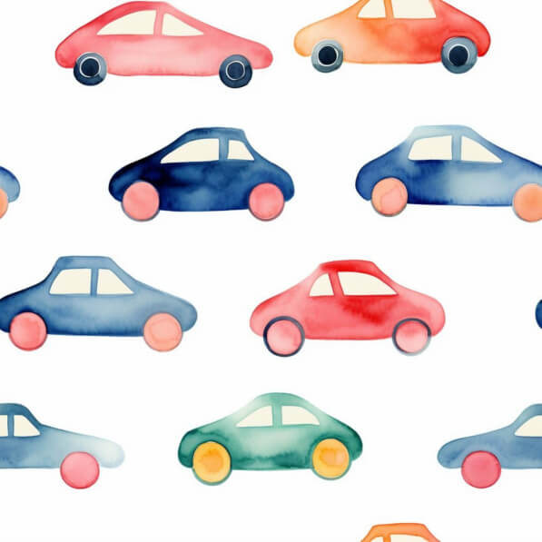 Descarga Patrón de coches en acuarela Patrones En Línea - Creative Fabrica
