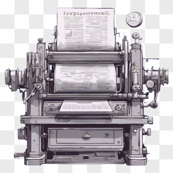 Download Vintage Printing Press with Rolling Paper Cartoons Online ...