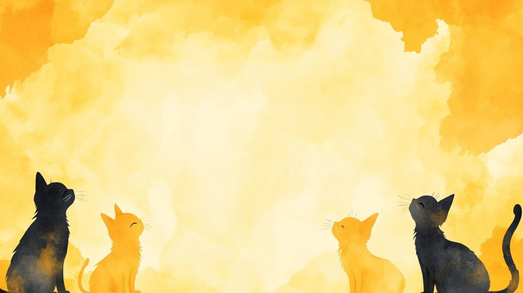 Download Cats Silhouetted Against a Yellow Background Backgrounds ...