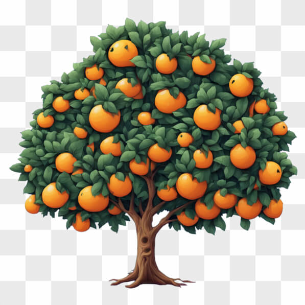Download Lush Orange Tree with Ripe Oranges Cartoons Online - Creative ...