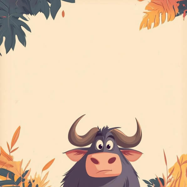 Download Cartoon Buffalo with Autumn Foliage Backgrounds Online ...
