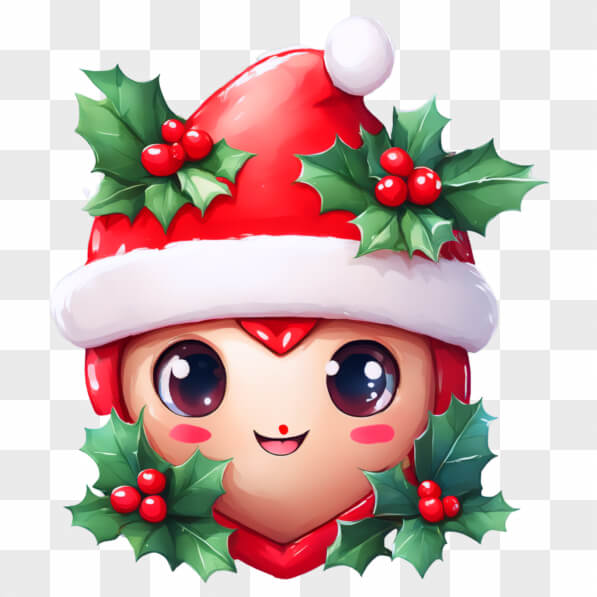 Download Kawaii Vakantiepersonage in Santa Hoed Kawaii online op ...