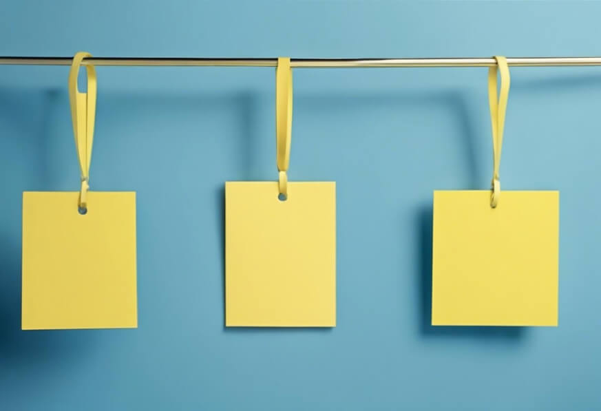 Download Yellow Sticky Notes Hanging on a Rod Mockups Online - Creative ...