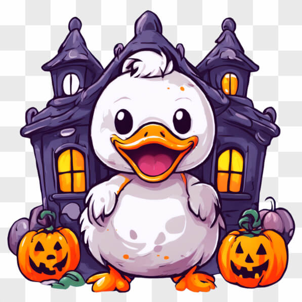 Baixe Pato Kawaii de Halloween na Frente da Mansão Assustadora Kawaii ...