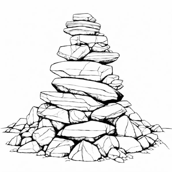 Download Balanced Rock Stack Coloring pages Online - Creative Fabrica