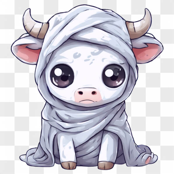 Descarga Personaje de vaca kawaii envuelto en tela Kawaii En Línea ...