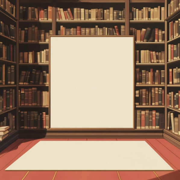 Download Cozy Library Interior with Blank Canvas Backgrounds Online ...