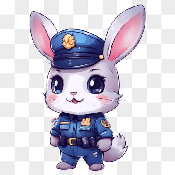 Descarga Policía Conejo Kawaii Kawaii En Línea - Creative Fabrica