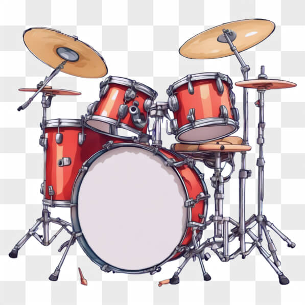 Download Vibrant Red Drum Set Cartoons Online - Creative Fabrica