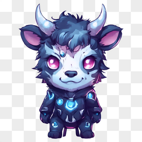 Download Kawaii Character with Fluffy Fur and Glowing Accents Kawaii ...
