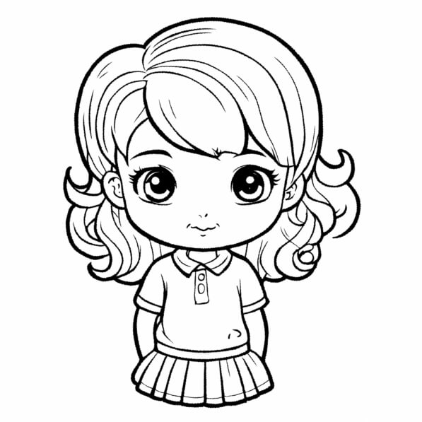 Download Cartoon Girl Coloring Page Coloring pages Online - Creative ...