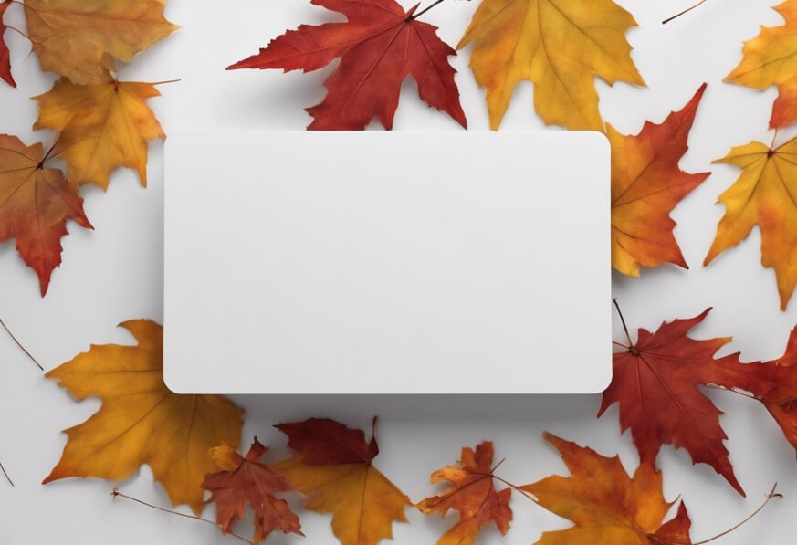 Download Autumn Leaves Surrounding Blank Box Mockups Online - Creative ...