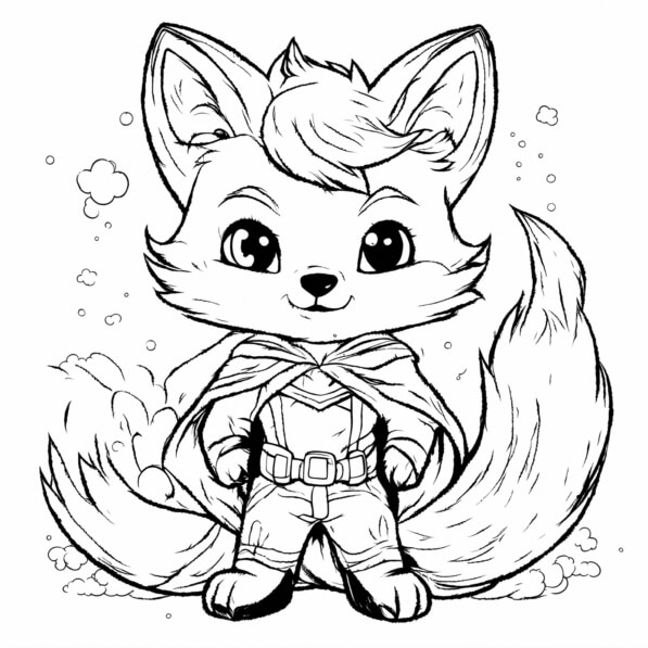 Download Cartoon Fox Superhero Character Coloring pages Online ...