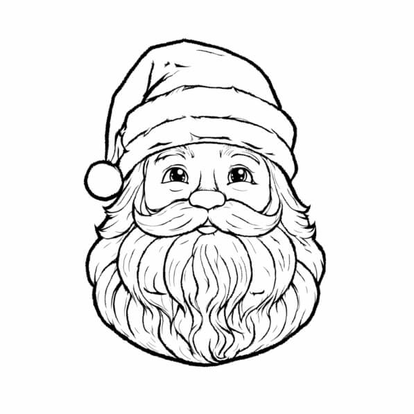 Download Line Art Drawing of Santa Claus Coloring pages Online ...