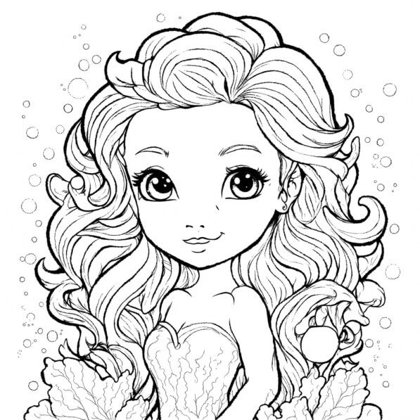 Download Whimsical Mermaid Character Illustration Coloring pages Online ...