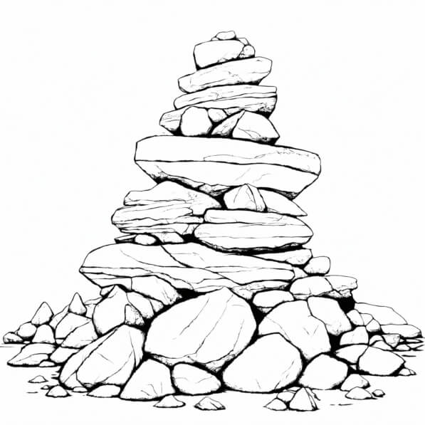 Download Rock Stack in Nature Coloring pages Online - Creative Fabrica