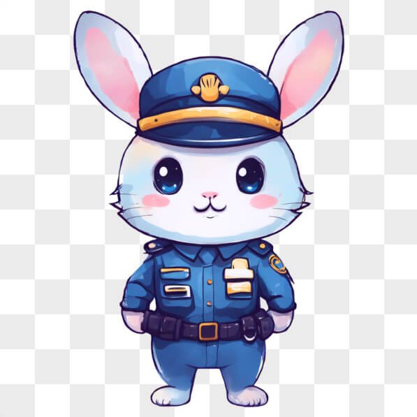 Download Kawaii Bunny Police Officer Kawaii Online - Creative Fabrica