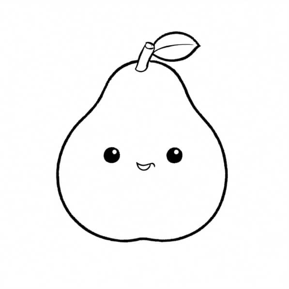 Descarga Pera de dibujos animados linda Páginas para colorear En Línea ...