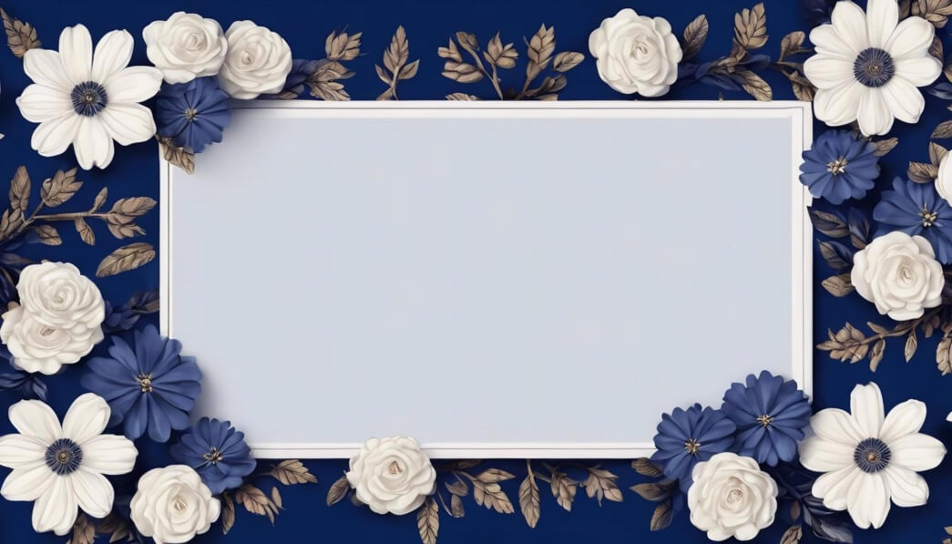 Baixe Moldura Floral sobre Fundo Azul Marinho Backgrounds - Creative ...
