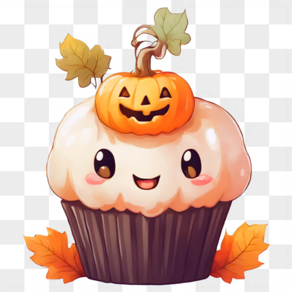 Download Kawaii Cupcake with Pumpkin Decoration Kawaii Online ...