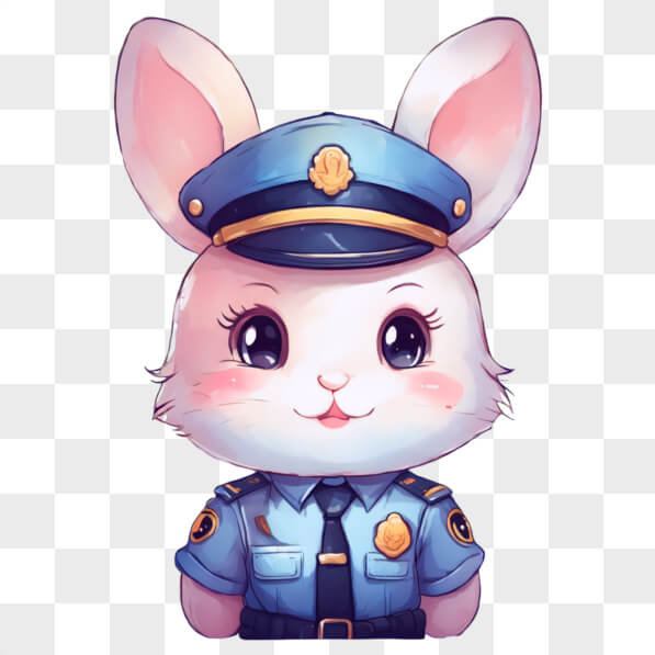 Download Kawaii Police Rabbit in Blue Uniform Kawaii Online - Creative ...