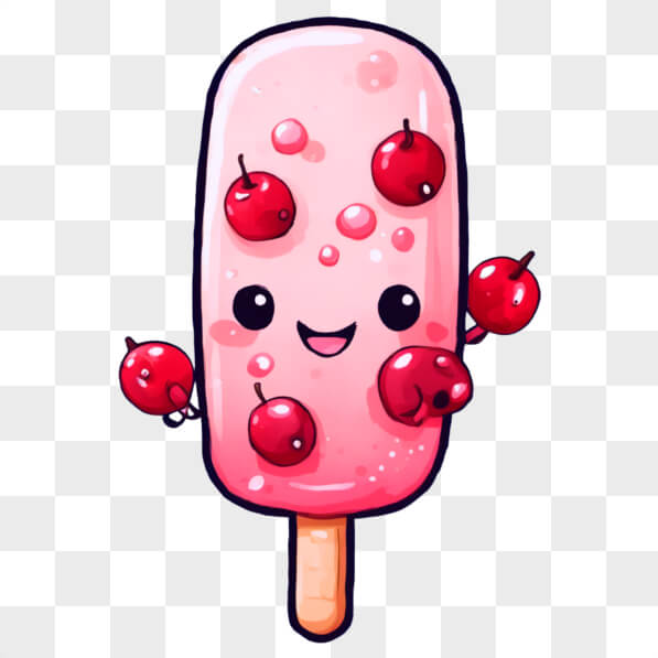 Download Kawaii Ice Cream Popsicle Character with Cherries Kawaii ...