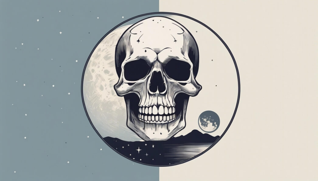 Download Stylized Skull with Celestial Elements Backgrounds Online ...