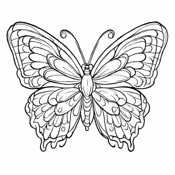 Download Intricate Butterfly Line Drawing Coloring pages Online ...