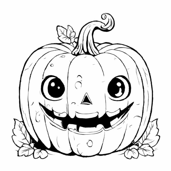 Download Cheerful Halloween Pumpkin Coloring pages Online - Creative ...