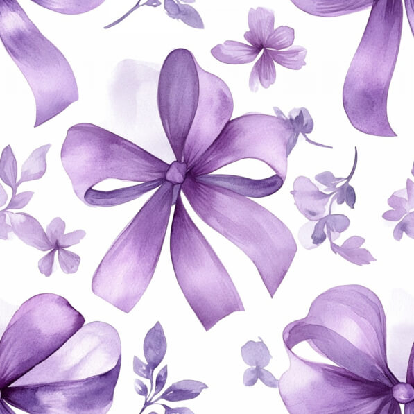 Download Purple Bows and Flowers Watercolor Pattern Patterns Online ...