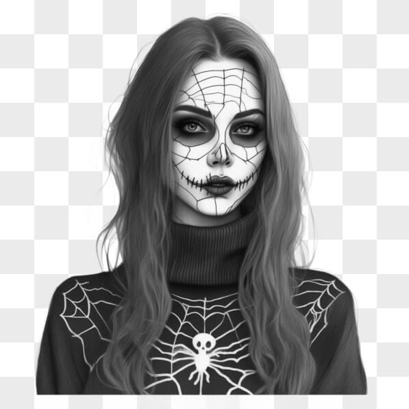 Télécharger Maquillage artistique de visage de squelette Esquisses En ...