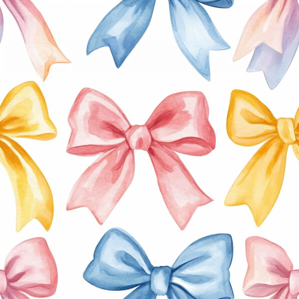 Download Colorful Watercolor Bows Patterns Online - Creative Fabrica