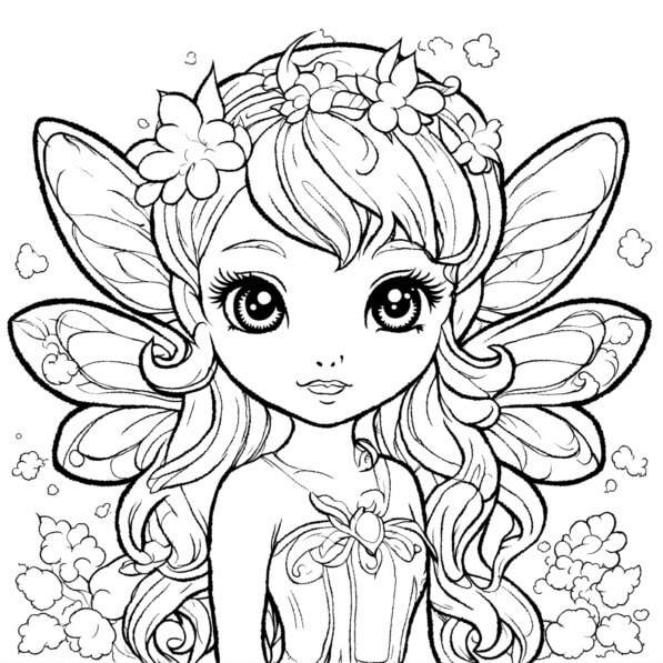Download Whimsical Fairy Illustration Coloring pages Online - Creative ...