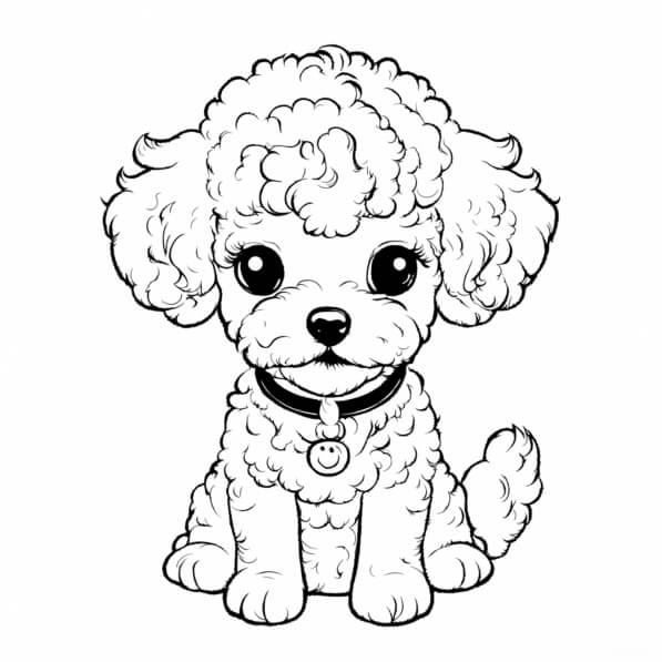 Descarga Perro de dibujos animados lindo con pelo rizado Páginas para ...