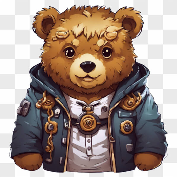 Download Kawaii Bear Character in Blue Jacket Kawaii Online - Creative ...