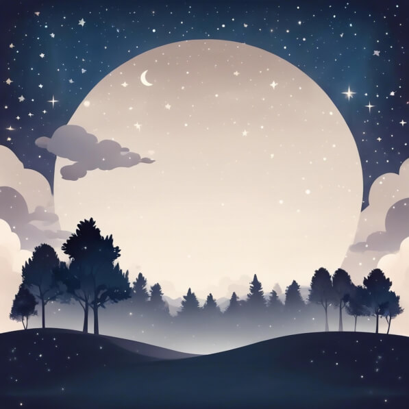 Download Moonlit Night Sky with Trees Backgrounds Online - Creative Fabrica