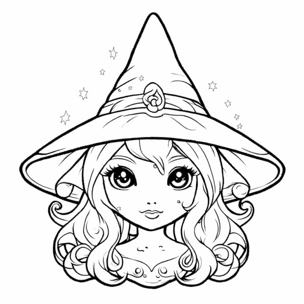 Download Whimsical Witch Illustration Coloring pages Online - Creative ...